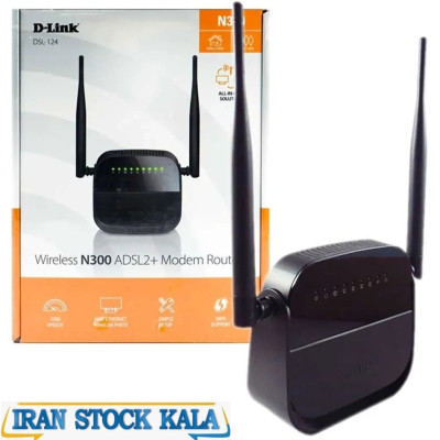 مودم روتر ADSL2 Plus بی سیم N300 دی-لینک مدل DSL-124 New -ایران استوک کالا